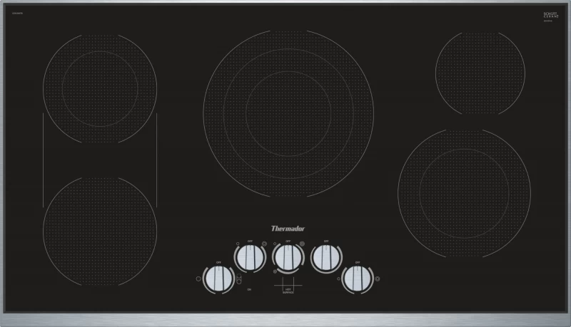 Buy Thermador Knob Control Electric Cooktop Black surface mount with ...