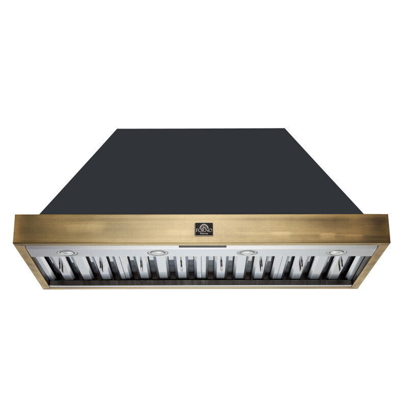 Buy Forno Vittorio 48″ Wall Mount Range Hood in & Antique Brass Trim ...